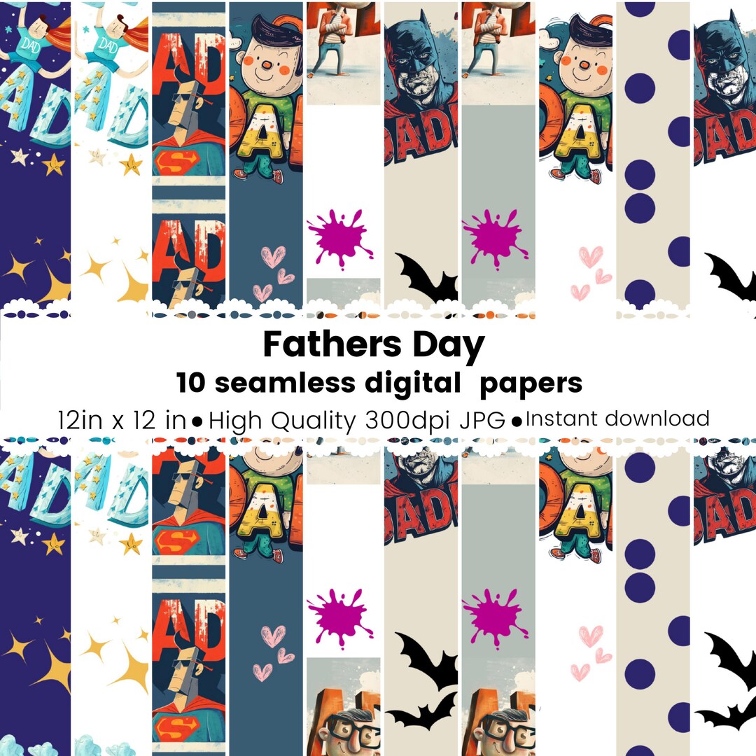 Fathers Day Digital Paper Fathers Day Background Seamless Digital Paper ...
