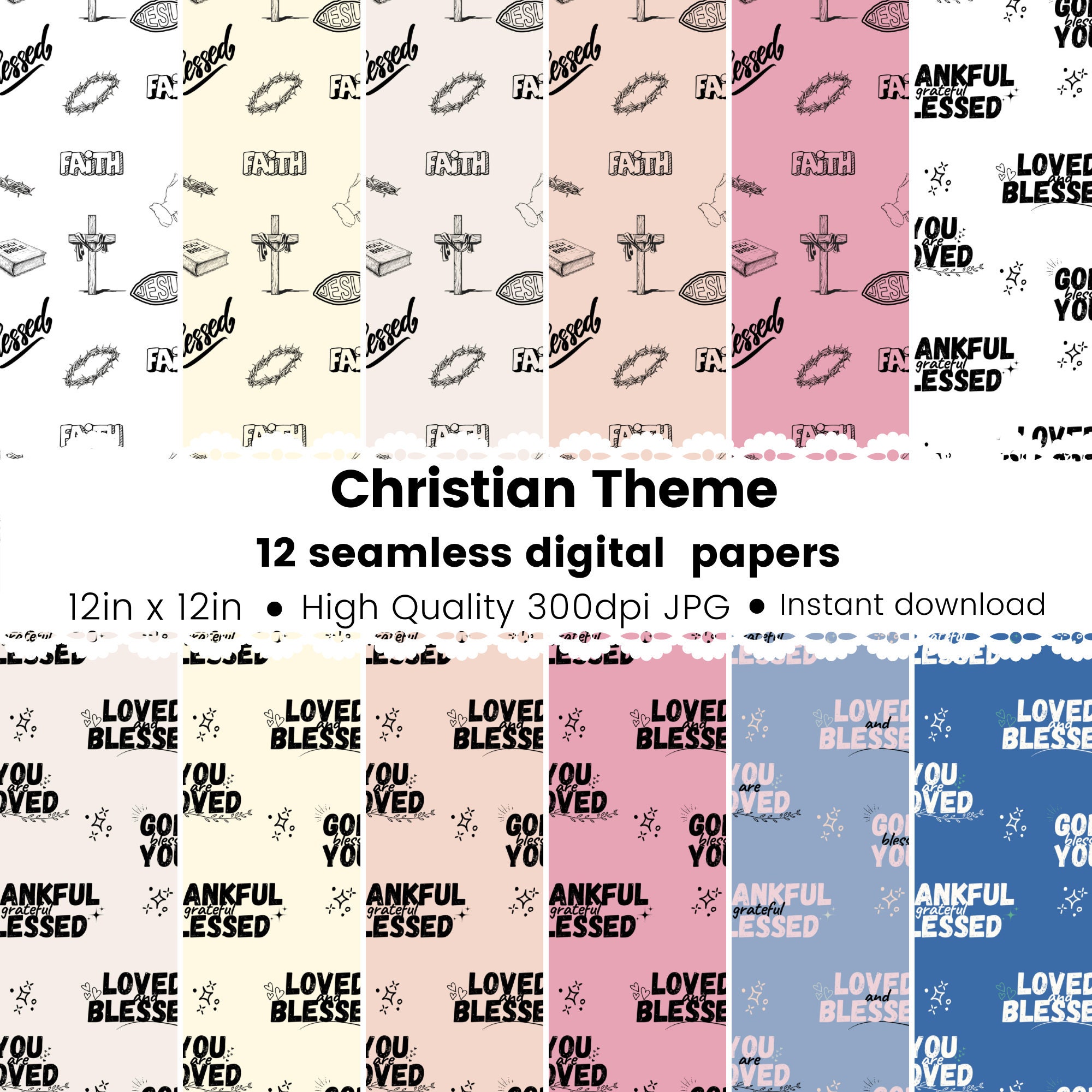 Christian Bible Digital Paper Bible Background Seamless Digital Paper ...
