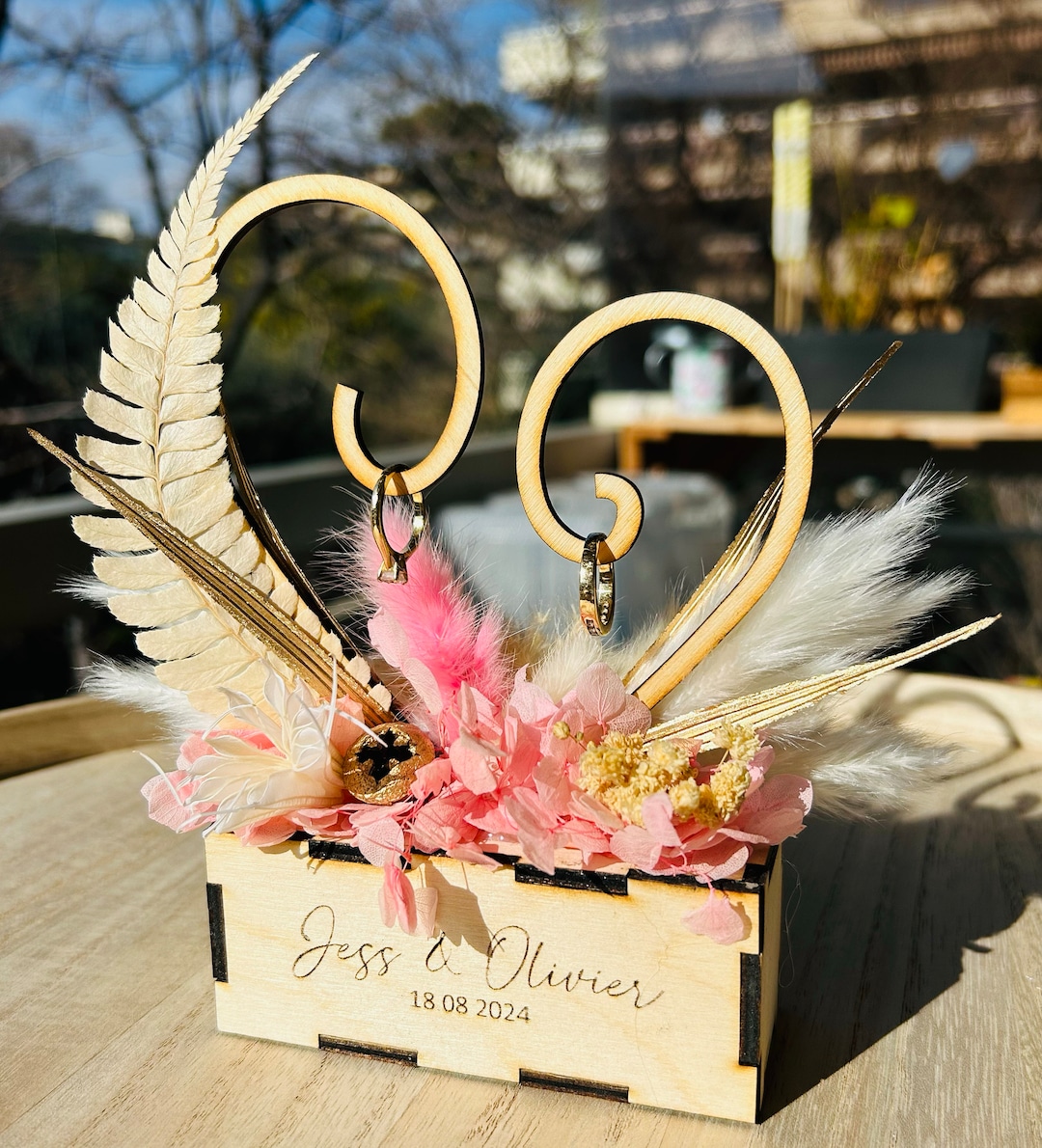Support alliance - Porte alliance en bois - Porte alliance mariage ...
