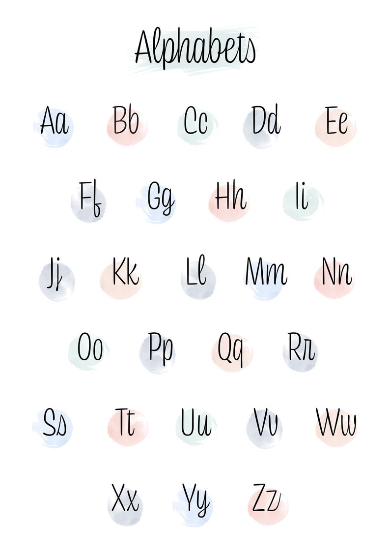 Printable Minimalist Alphabet Chart Modern ABC Wall Art - Etsy