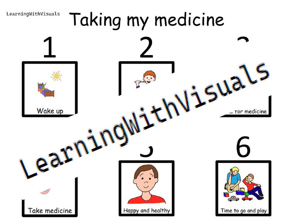 Social Story, Sequencing Visuals - Taking My Medicine - Etsy