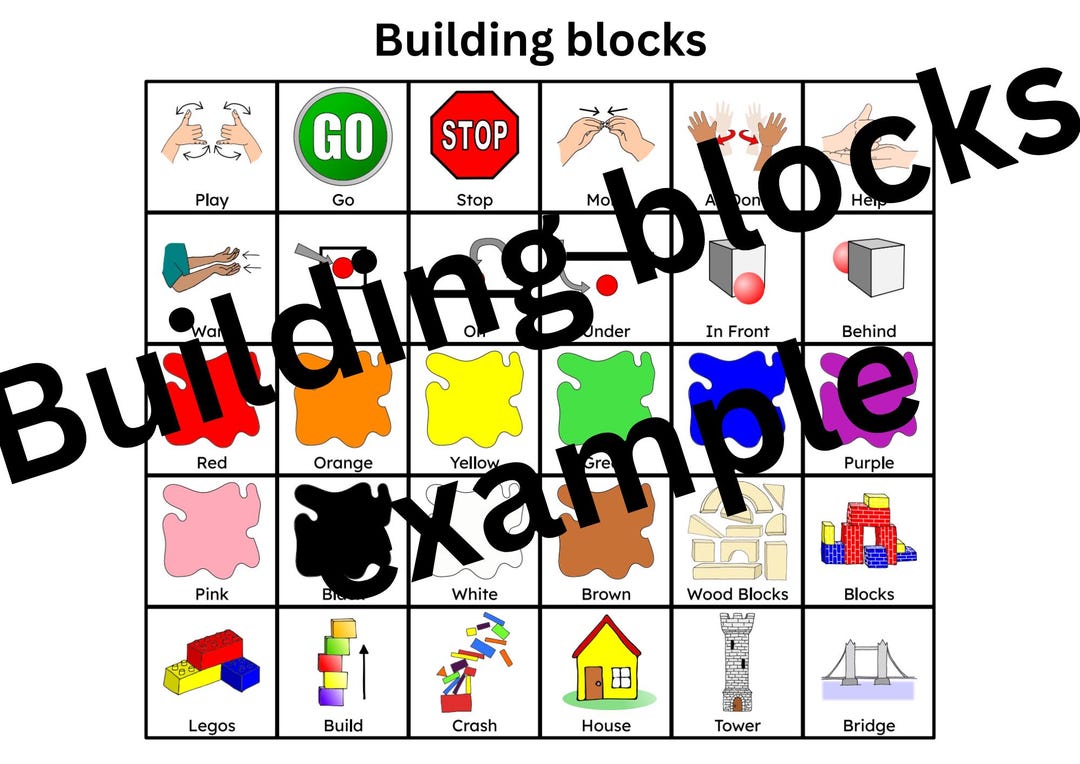 Building Blocks Communication Board - Printable Visual for Children ...