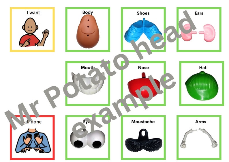 Mr Potato Head Communication Board Printable Visual for - Etsy