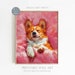 Printable Wall Art, Sleeping Corgi Preppy Oil Painting, Dopamine Decor ...