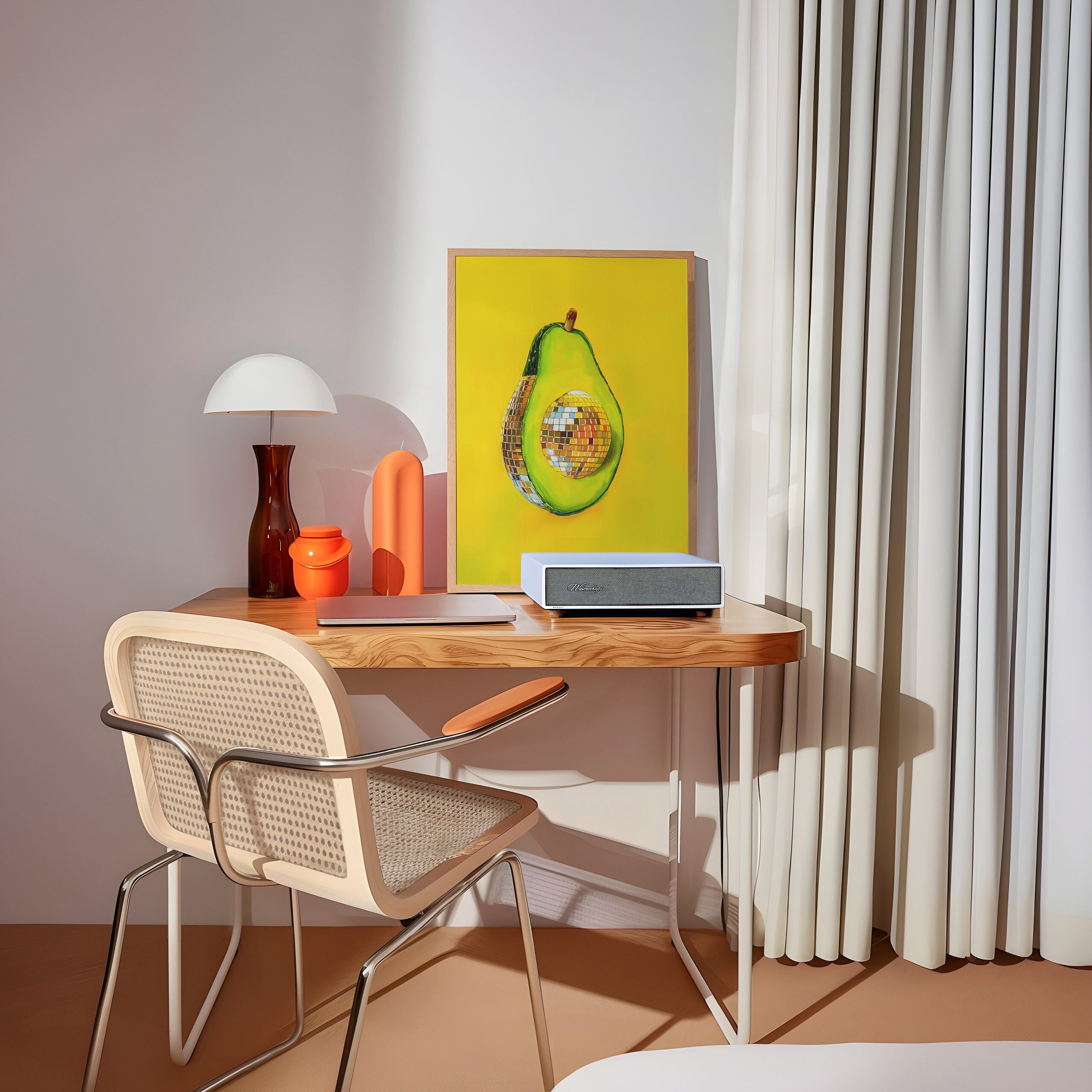 Printable Wall Art, Avocado Disco Ball Maximalist Painting, Dopamine ...