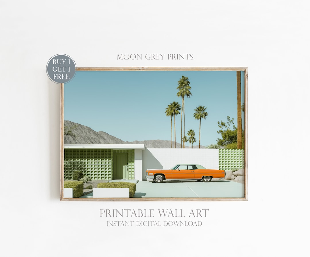 Arte de parede imprimível de Palm Springs, impressão de arquitetura ...