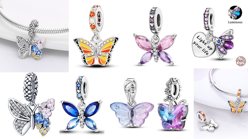 Pandora Charm, Genuine 925 Sterling Silver Colorful Charms Beads for ...
