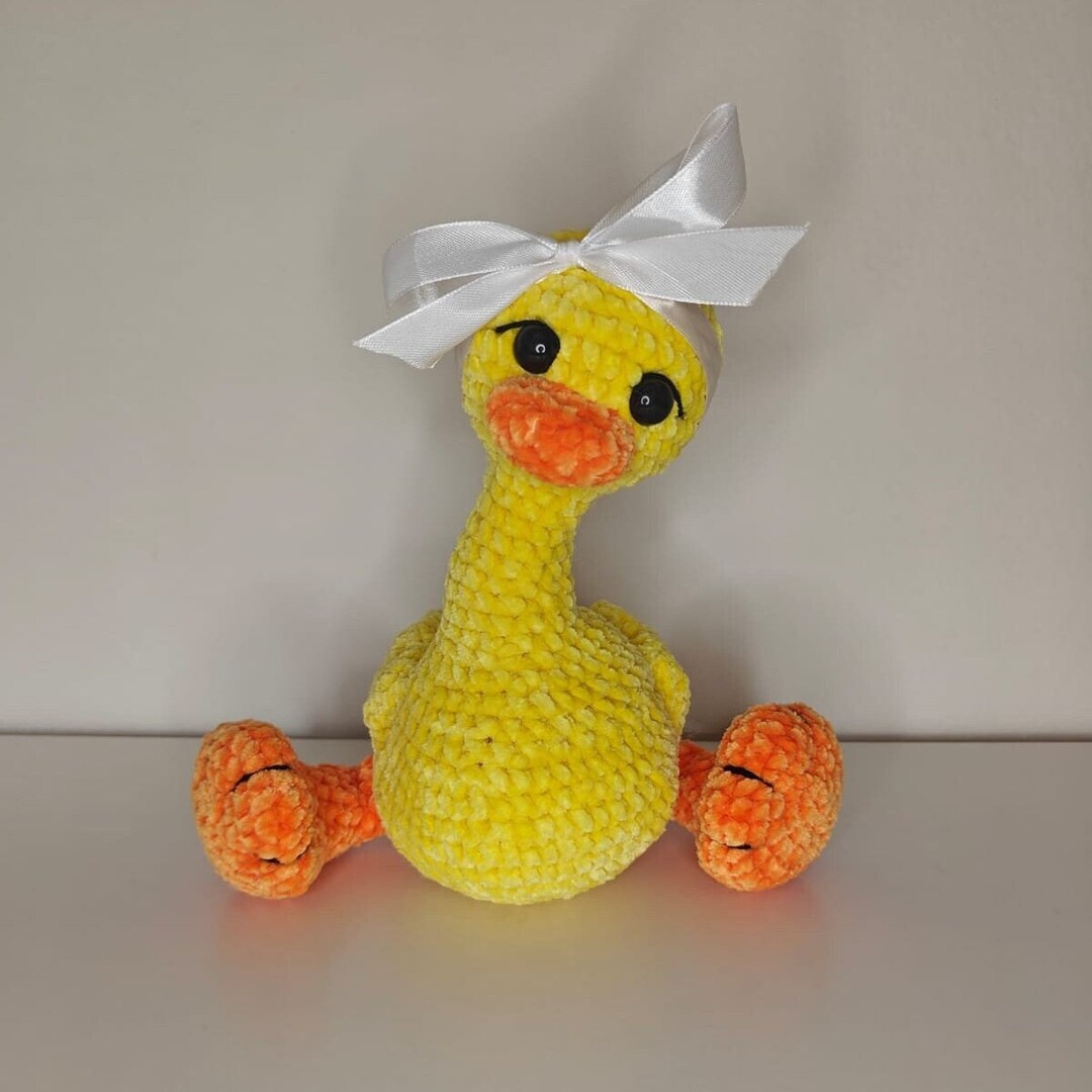 Handmade Amigurumi Duck Coco 28cm Tall Plush Toy Yellow - Etsy