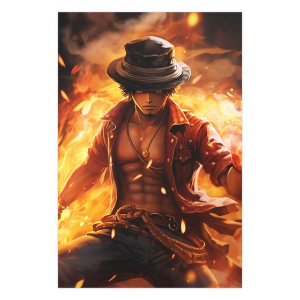 One Piece Ace Poster - Etsy