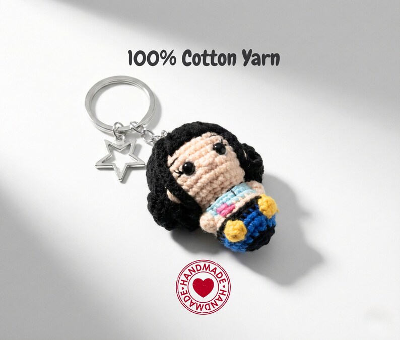 Kpop Demon Hunter Huntrix Crochet Keychain, Amigurumi Doll Keyring ...