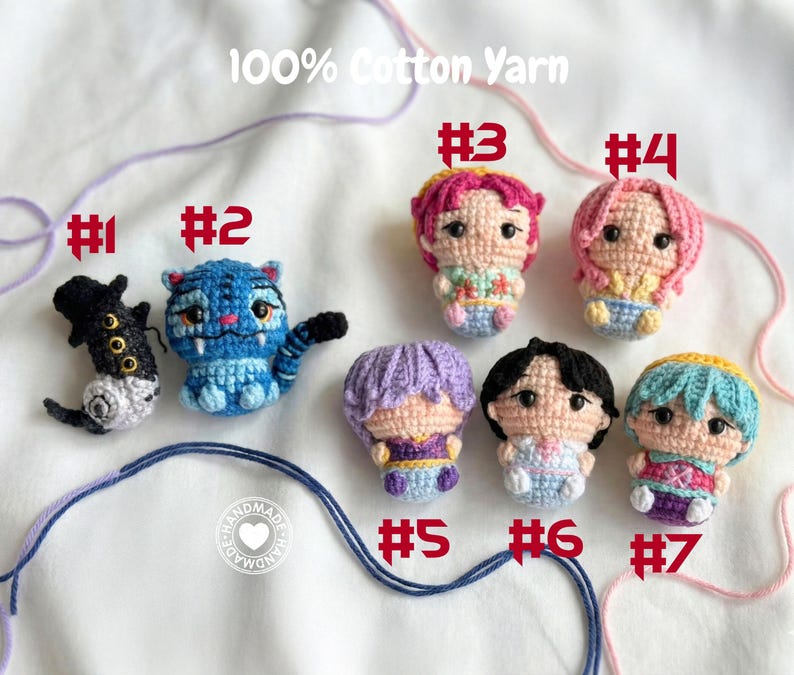 Crochet Keychain, Sasja Boys Amigurumi Backpack Charm, Handmade Cotton ...
