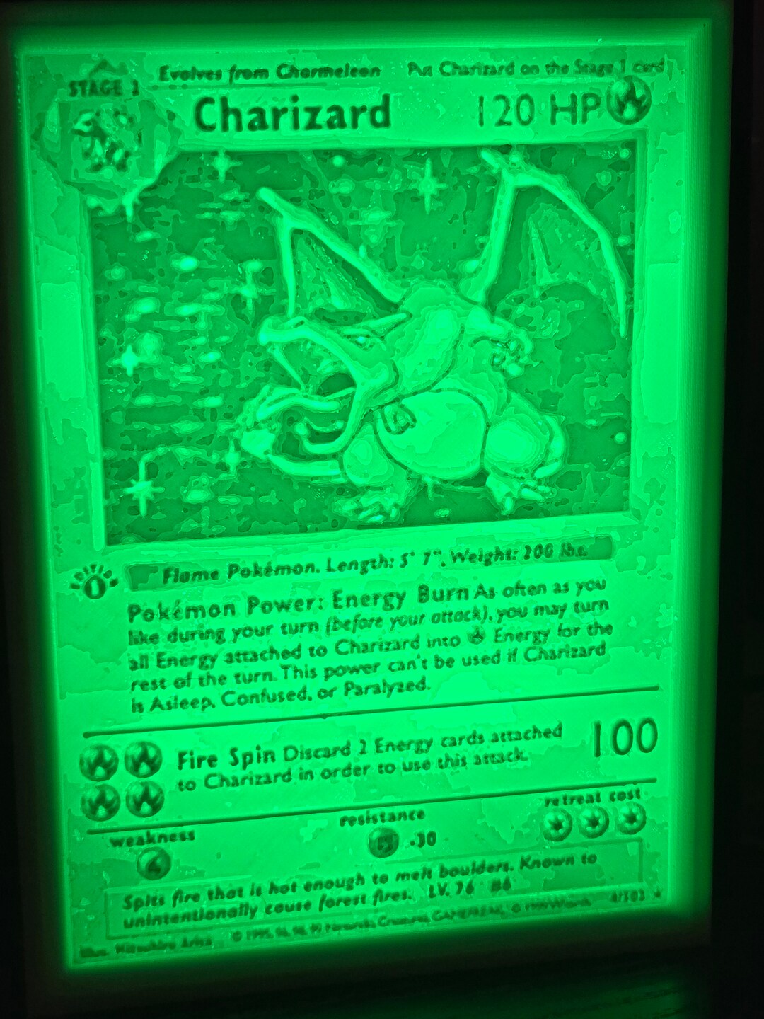 Charizard Led Lit Lithophane Box 3d Printed Pokemon Desk Lamp / Night ...