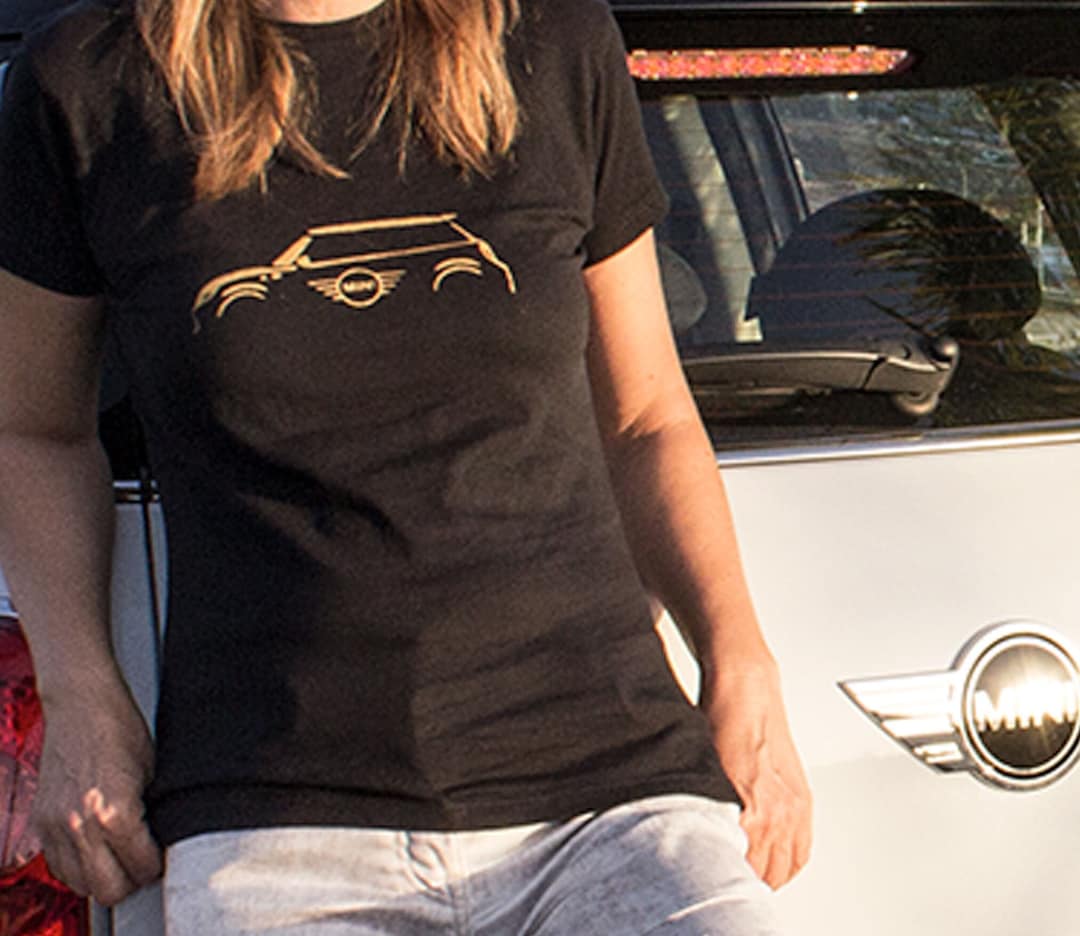 Mini Cooper Shirt Silhouette, Shirt Short-sleeve, Women Car Gift ...