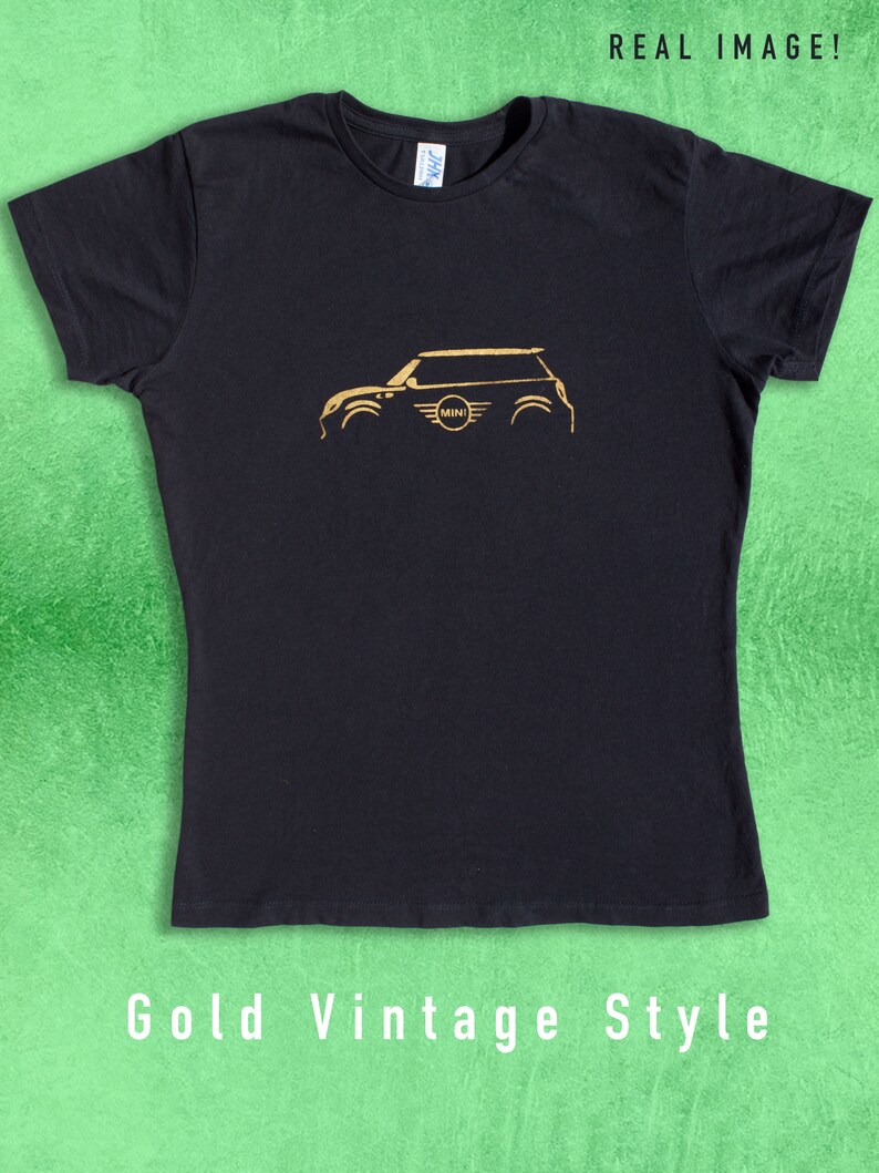Mini Cooper Shirt Silhouette, Shirt Short-sleeve, Women Car Gift ...