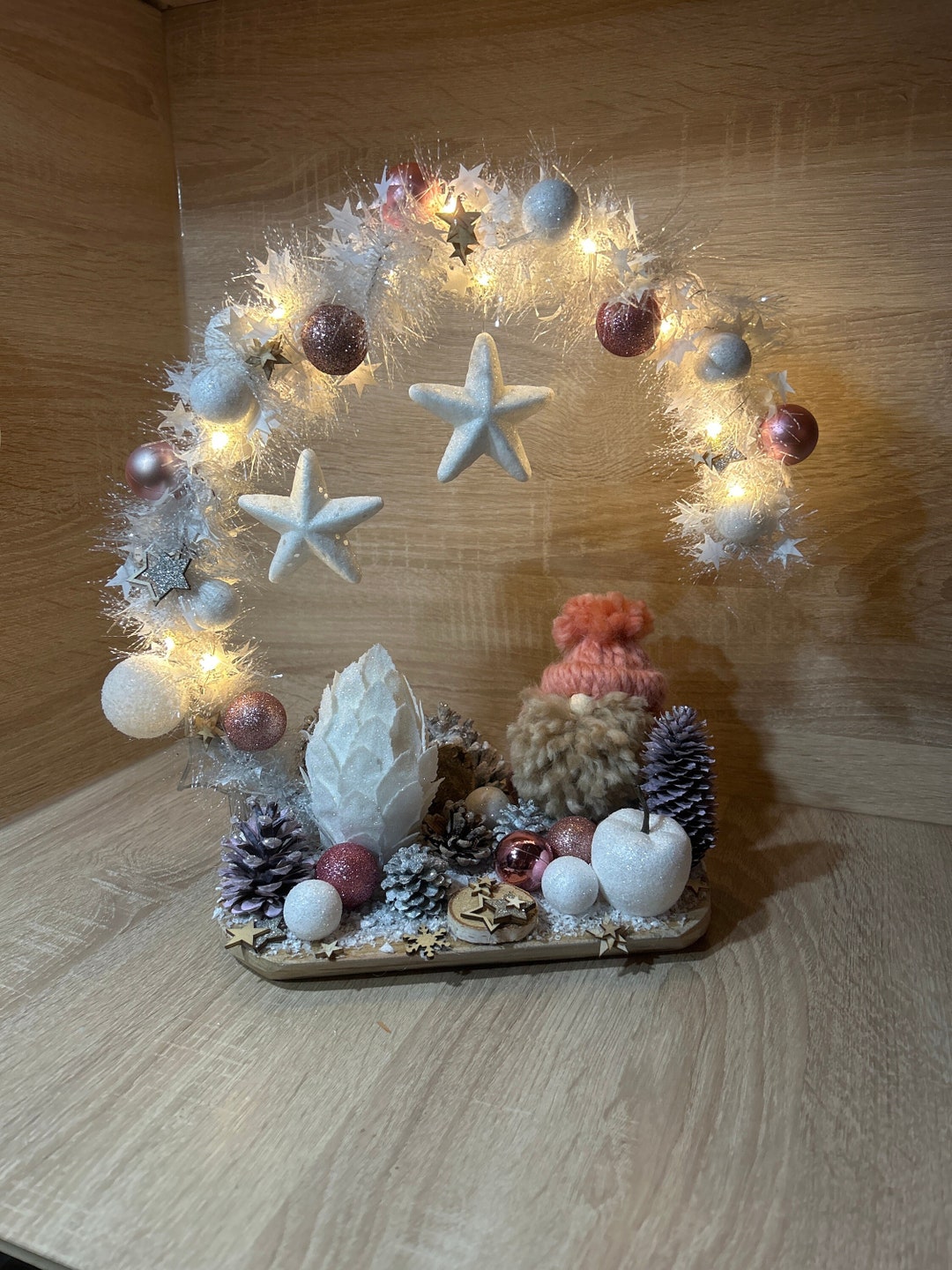 Décoration de noël , centre de table , cerceau de noël , ornement de ...