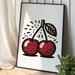 Pop Art Cherry Poster, Cherries Print, Trendy Printable Wall Art, Retro ...