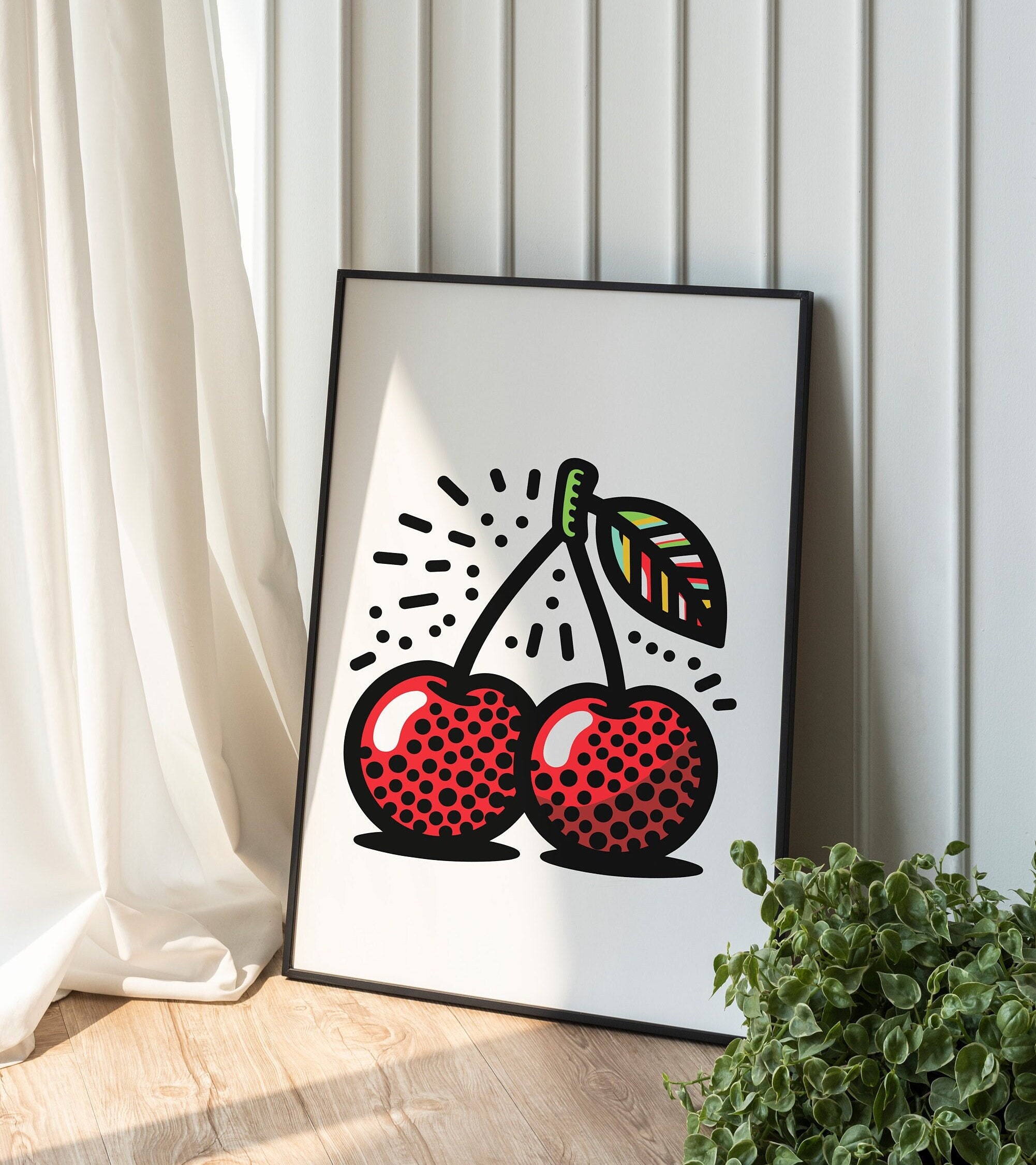 Pop Art Cherry Poster, Cherries Print, Trendy Printable Wall Art, Retro ...