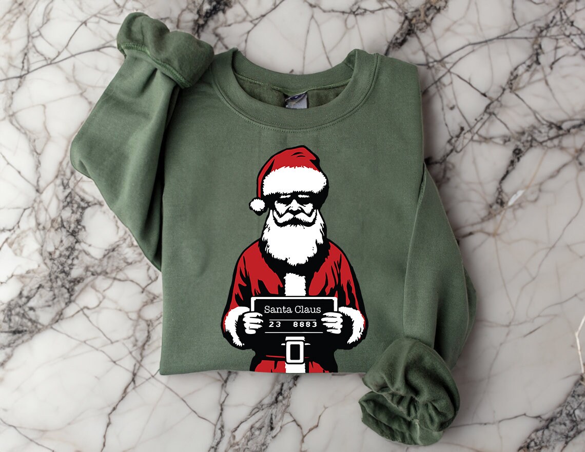 Santa Mugshot Clipart: Christmas Arrest Image PNG SVG (digital Download ...