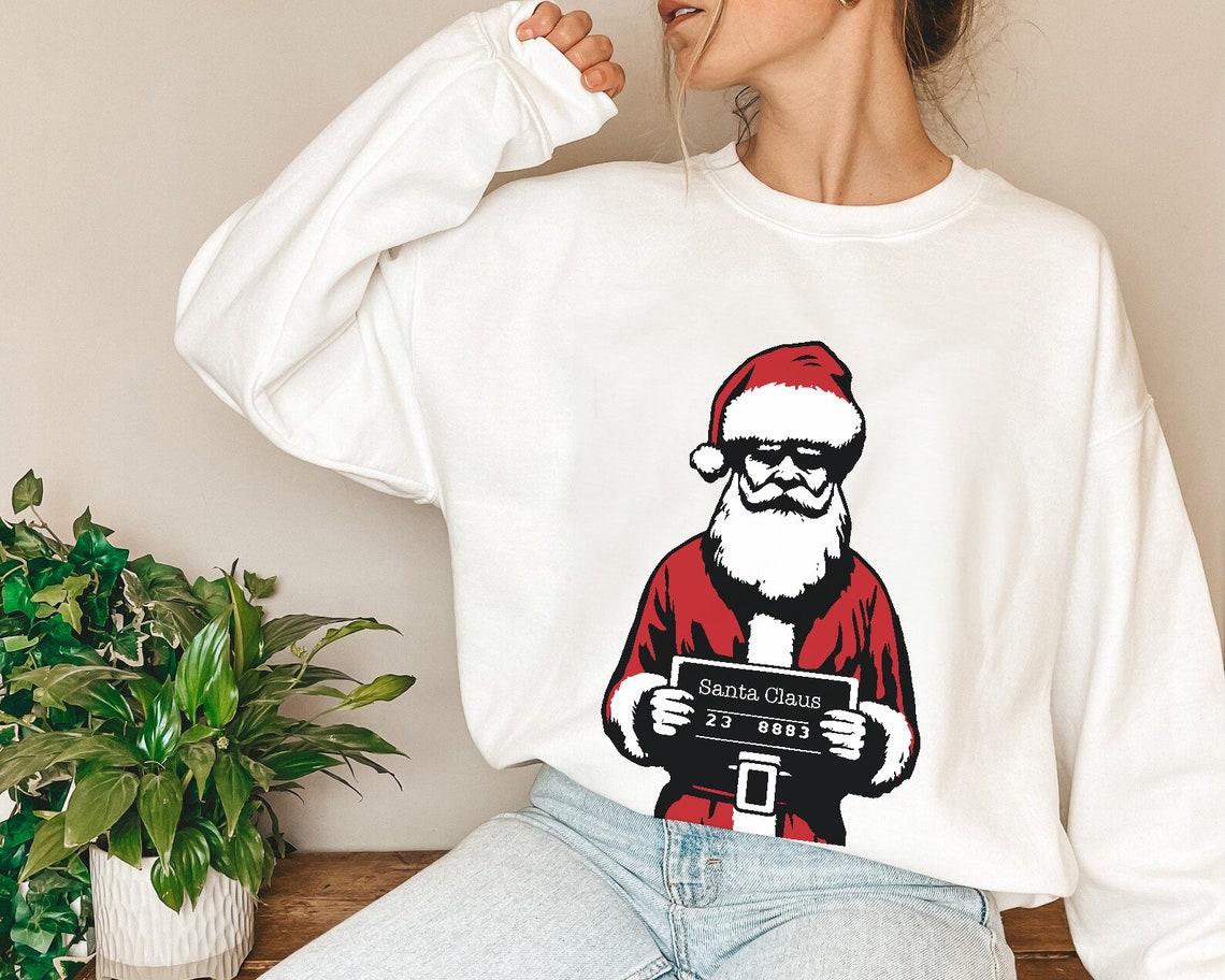 Santa Mugshot Clipart: Christmas Arrest Image PNG SVG (digital Download ...