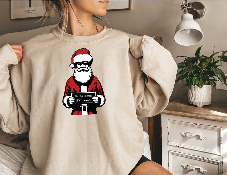Santa Mugshot Clipart: Christmas Arrest Image PNG SVG (digital Download ...