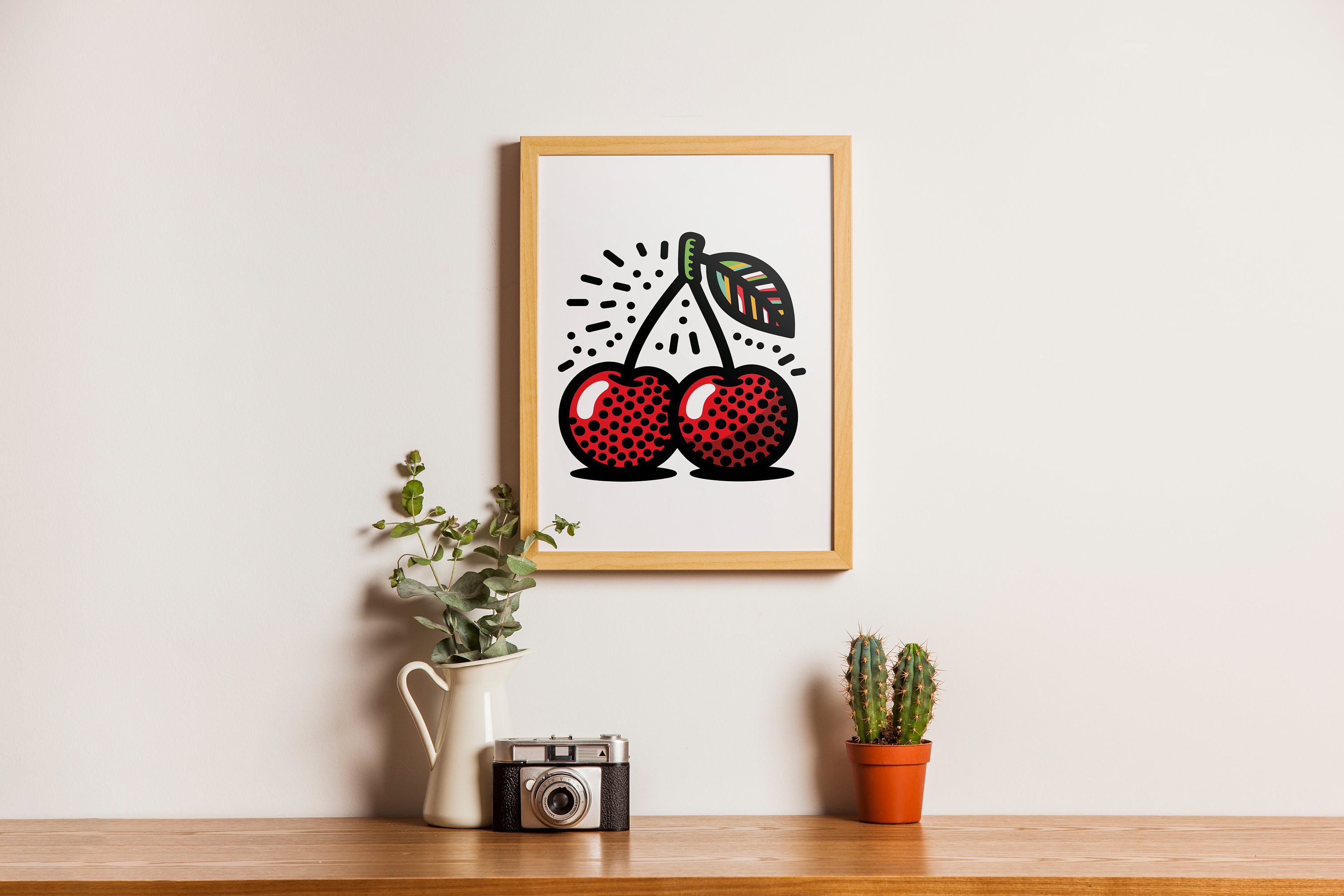 Pop Art Cherry Poster, Cherries Print, Trendy Printable Wall Art, Retro ...