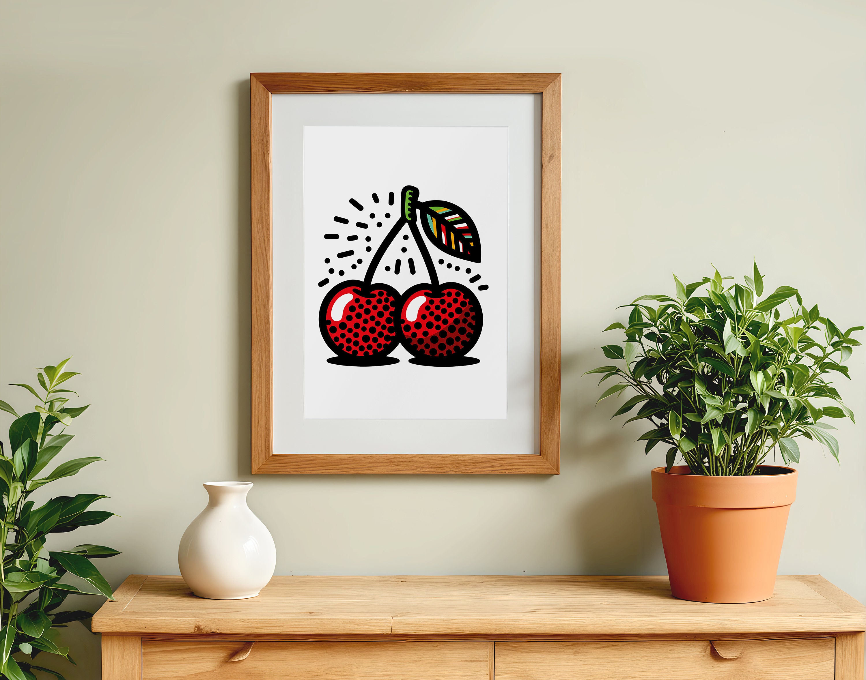 Pop Art Cherry Poster, Cherries Print, Trendy Printable Wall Art, Retro ...