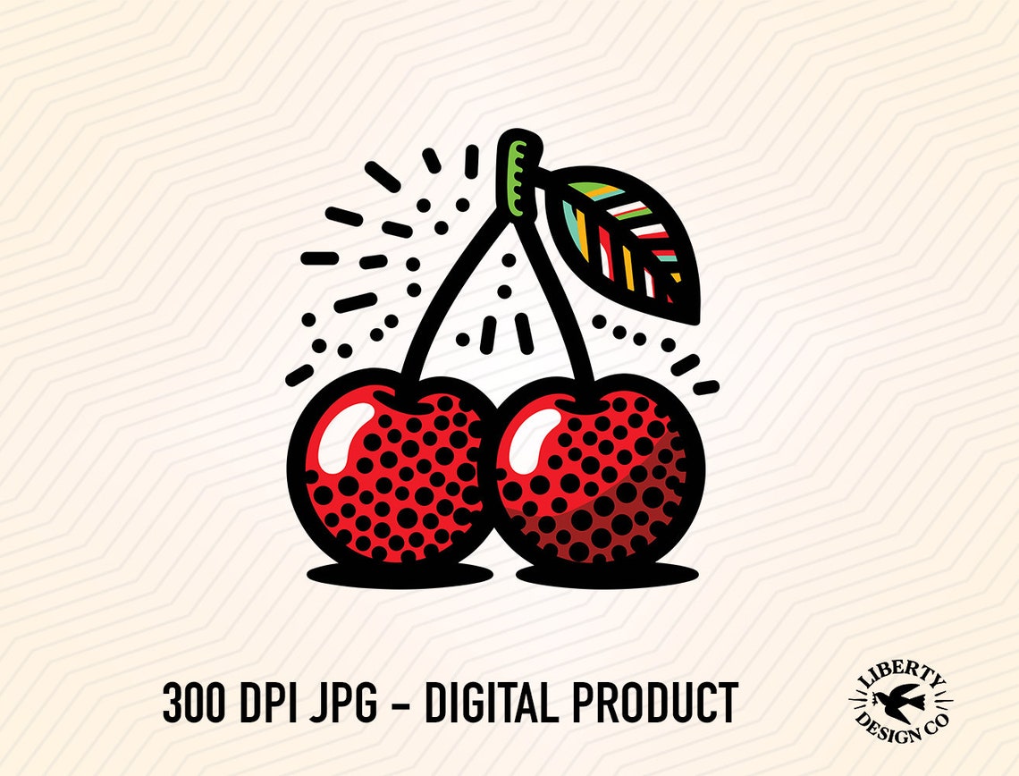 Pop Art Cherry Poster, Cherries Print, Trendy Printable Wall Art, Retro ...