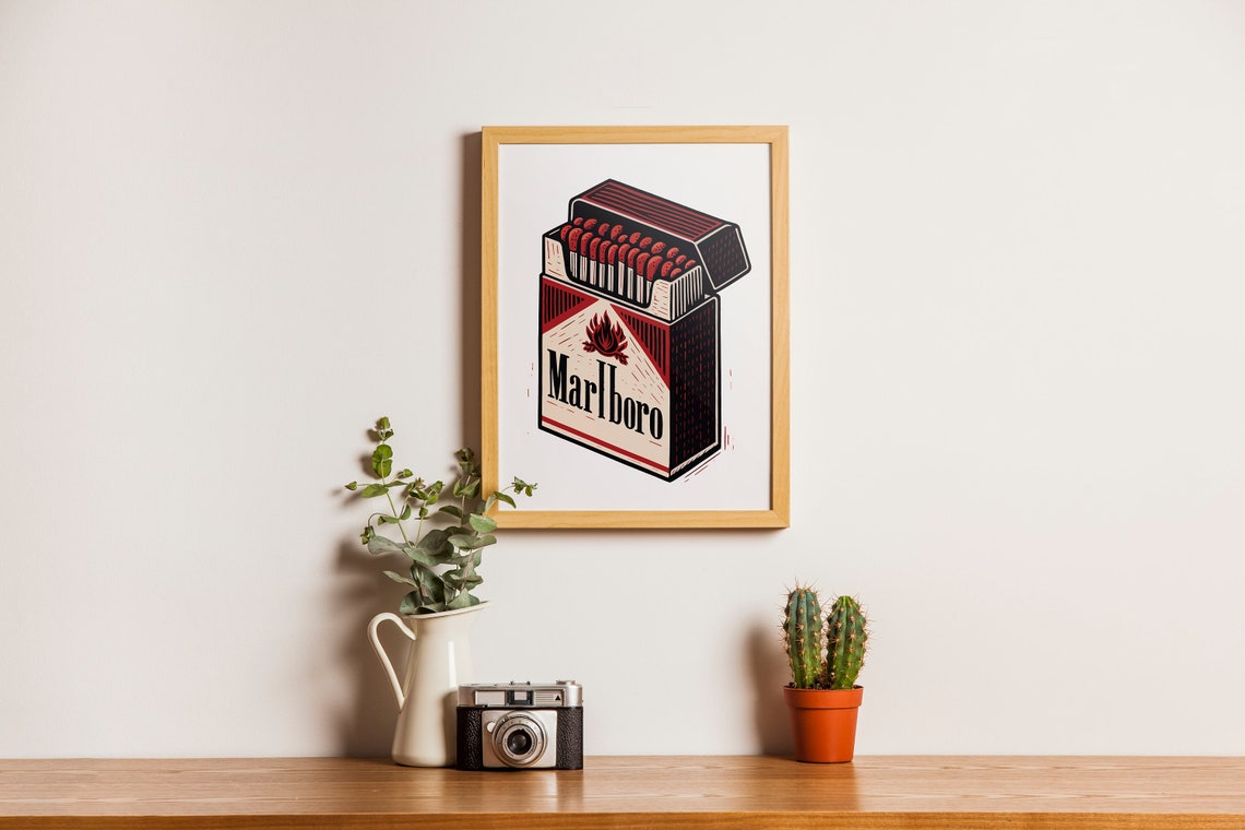 Vintage Marlboro Matchbox Art Print (digital Download) - Etsy