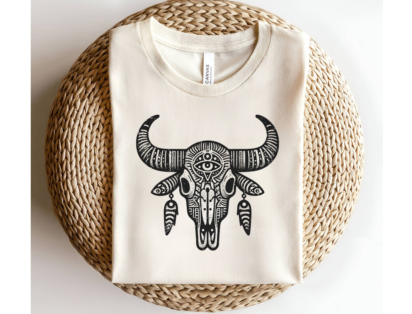 Aztec Cow Skull PNG: Vintage Western Rodeo Sublimation (digital ...