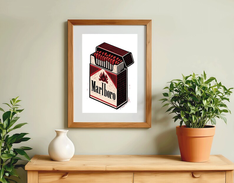Vintage Marlboro Matchbox Art Print (digital Download) - Etsy