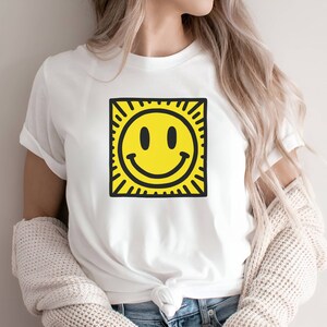 Trendy Yellow Smiley Face Clip Art (digital Download) - Etsy
