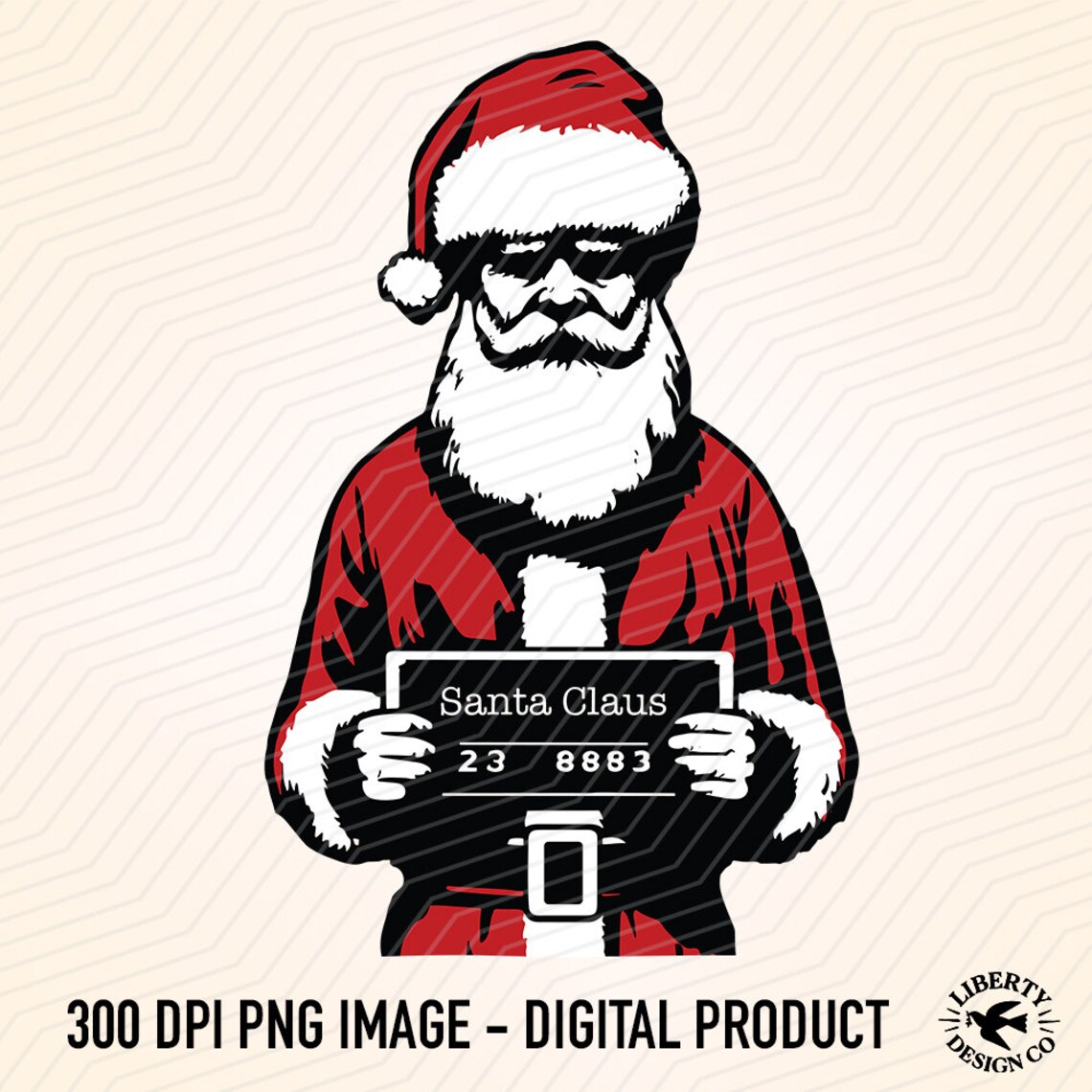 Santa Mugshot Clipart: Christmas Arrest Image PNG SVG (digital Download ...