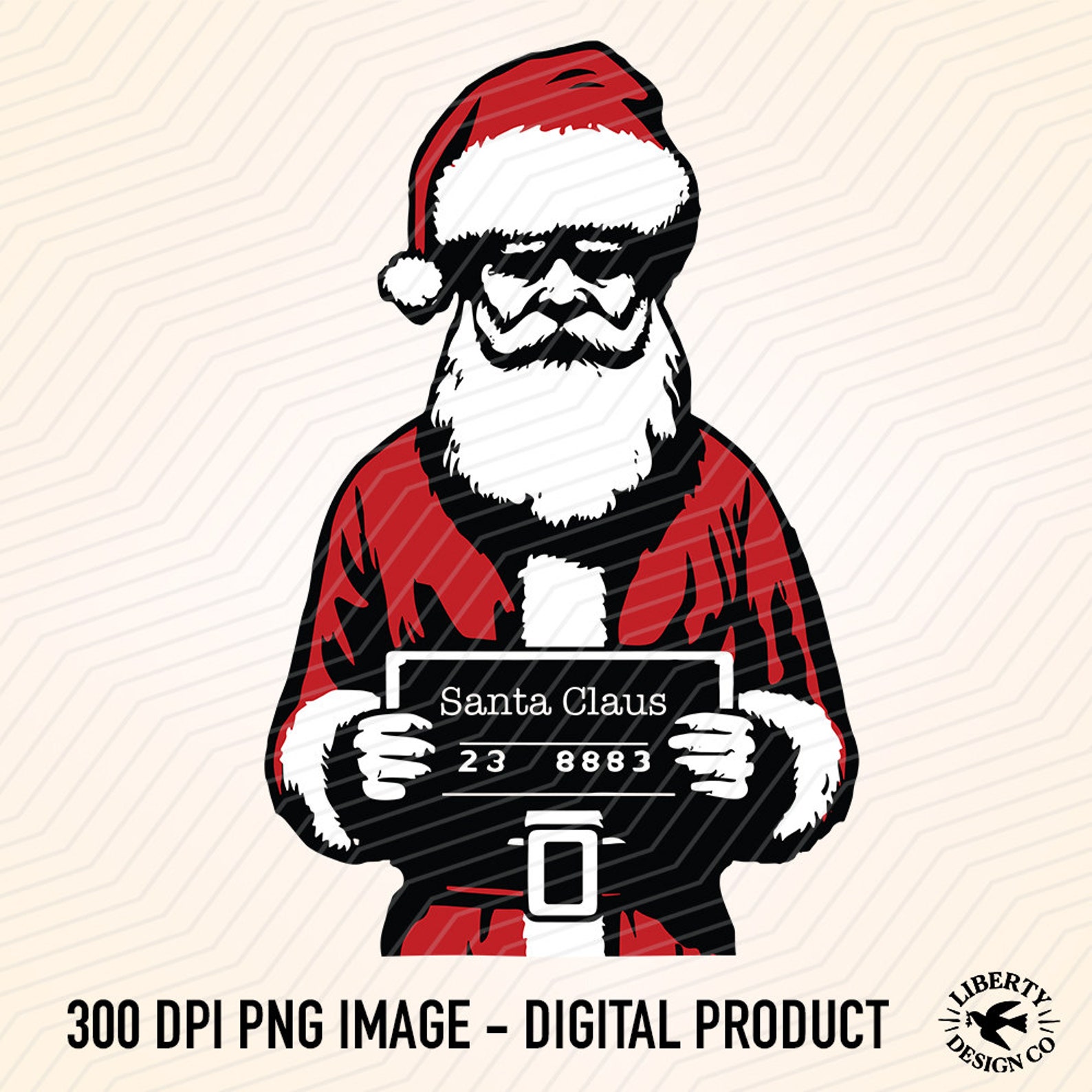 Santa Mugshot Clipart: Christmas Arrest Image PNG SVG (digital Download ...