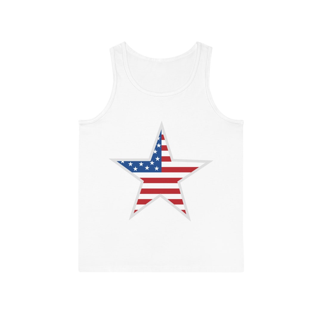 USA Flag Star Tank Top - Etsy