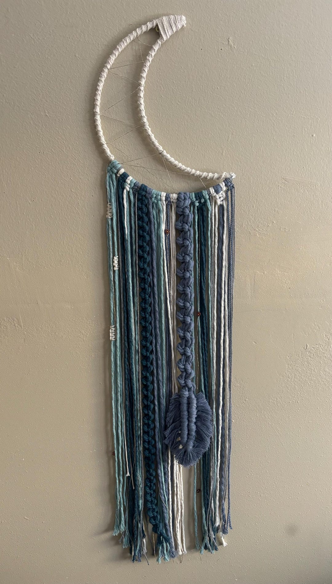 Blue Moon Dreamcatcher, Macrame Wall Decor - Etsy