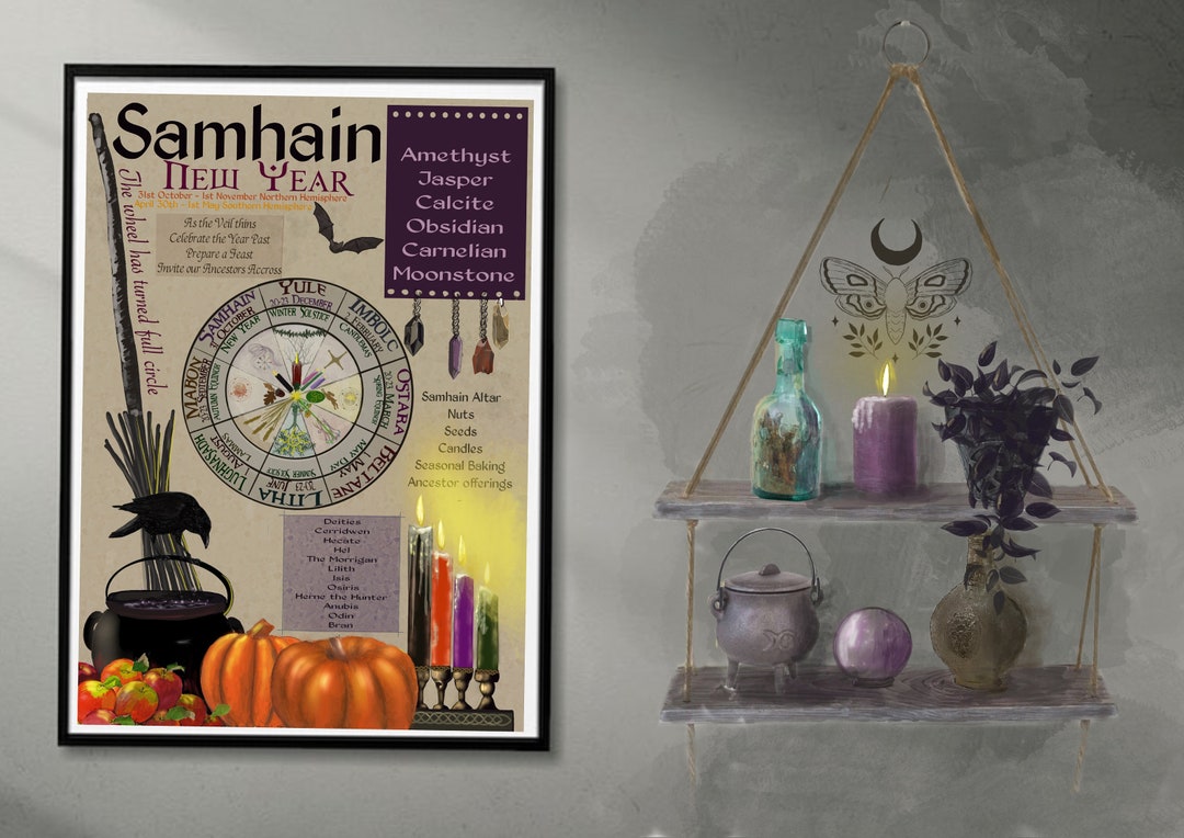 Samhain Poster A4 Print and Png Digital Download Sabbat Altar Art ...
