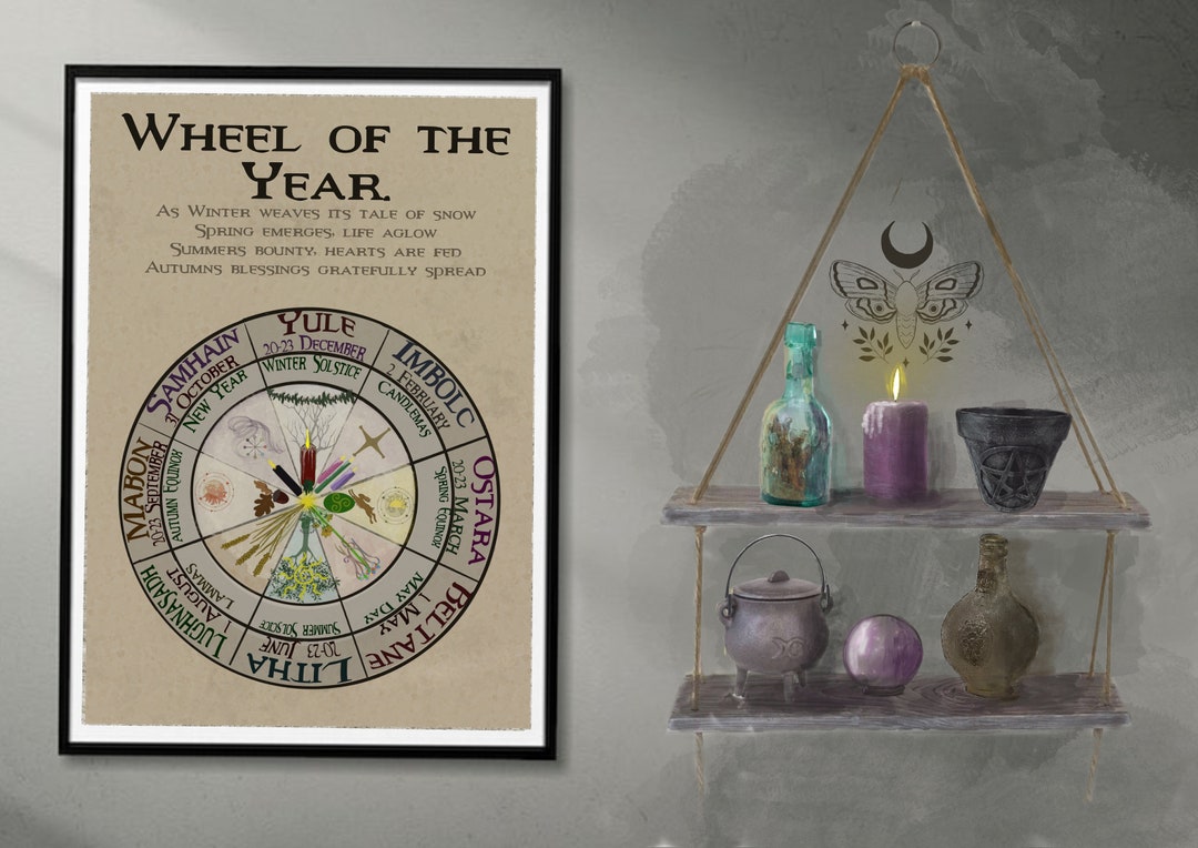 Wheel of the Year Sabbat Print Poster Journal Page Wiccan Pagan Gift - Etsy