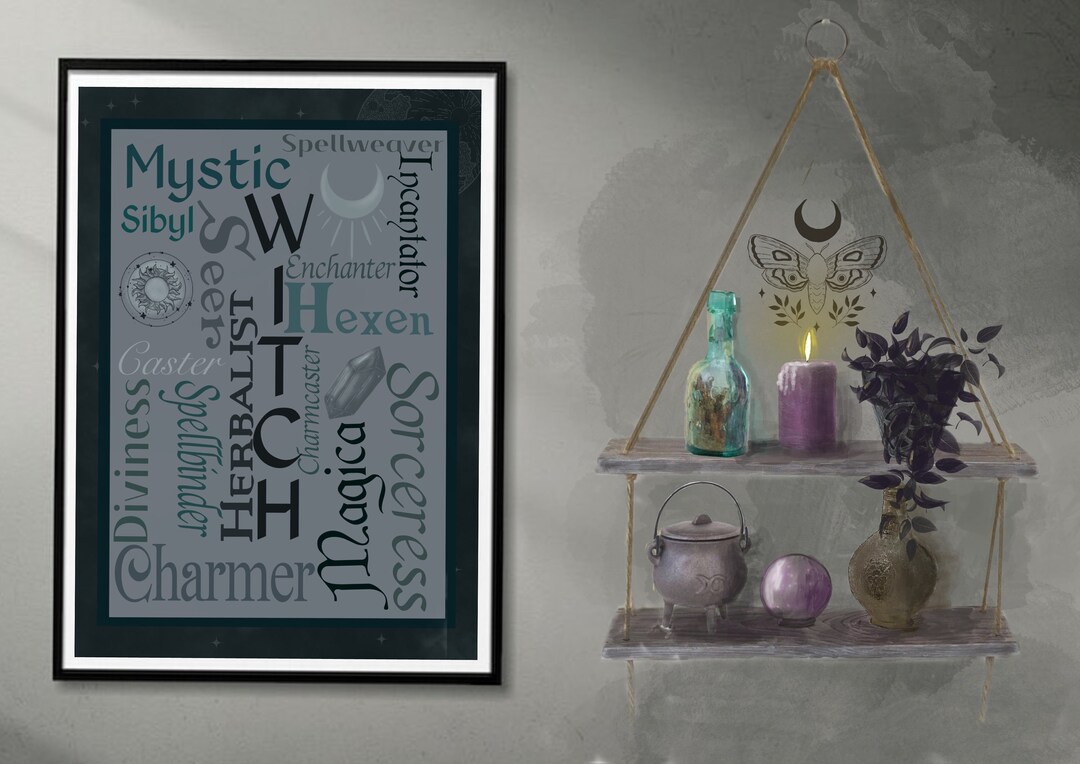 Witchy Words Art Print Poster Instant Download Beautiful Gift Wiccan ...