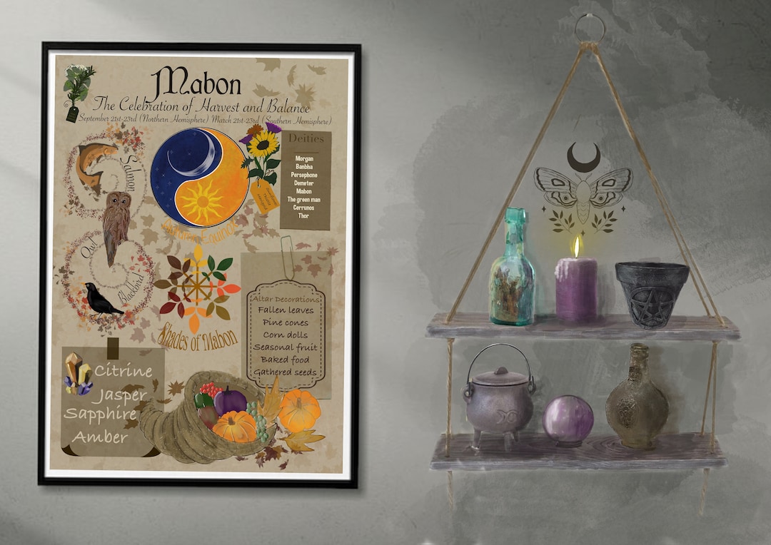 Mabon Poster Sabbat Information Print Second Harvest Wall Art Journal ...