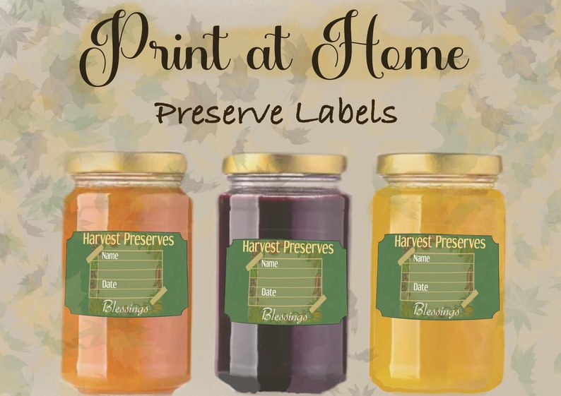 Jam Making Labels Preserve Jar Labels Mabon Harvest Celebrations Yule ...