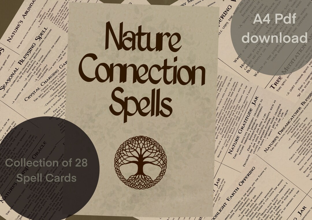 Set of 28 Nature Connection Spells A4 Pdf Instant Download - Etsy