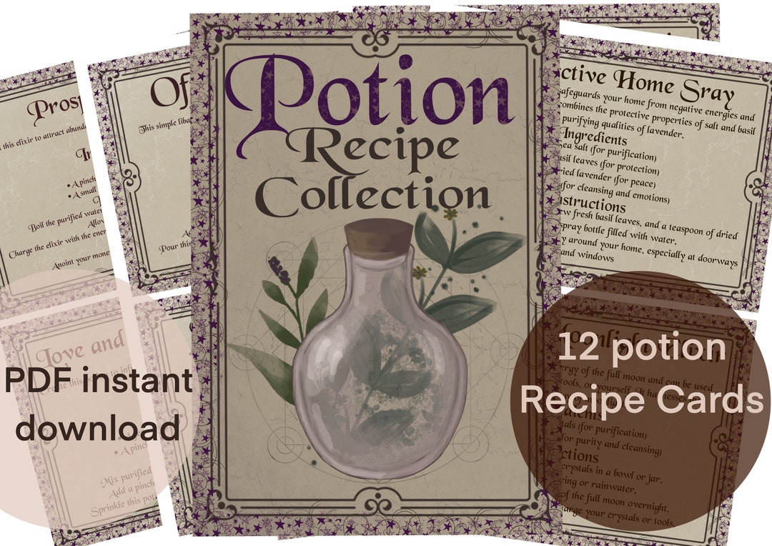 Potion Recipe Pages Set of 12 Instant Download - Etsy