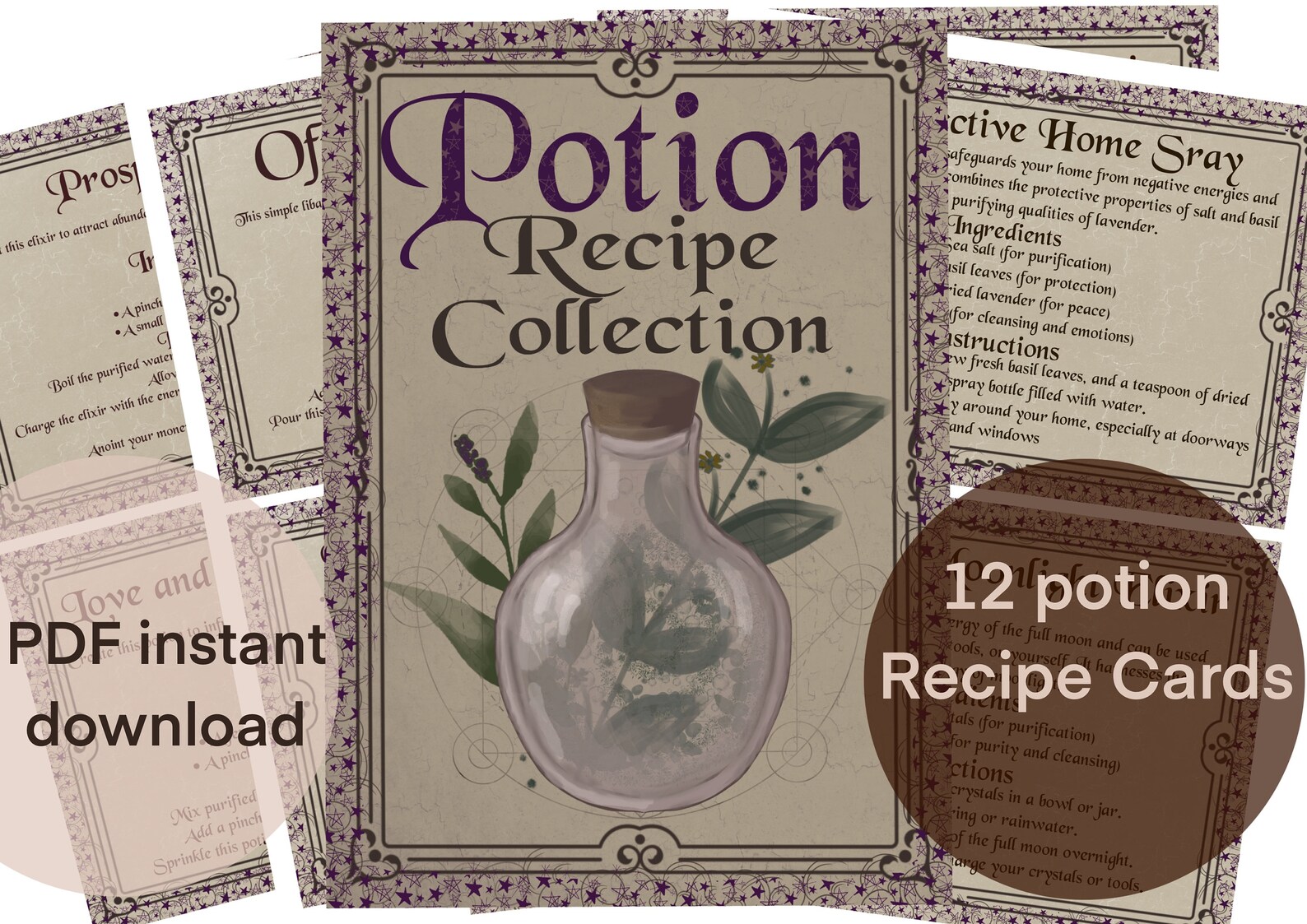 Potion Recipe Pages Set of 12 Instant Download - Etsy