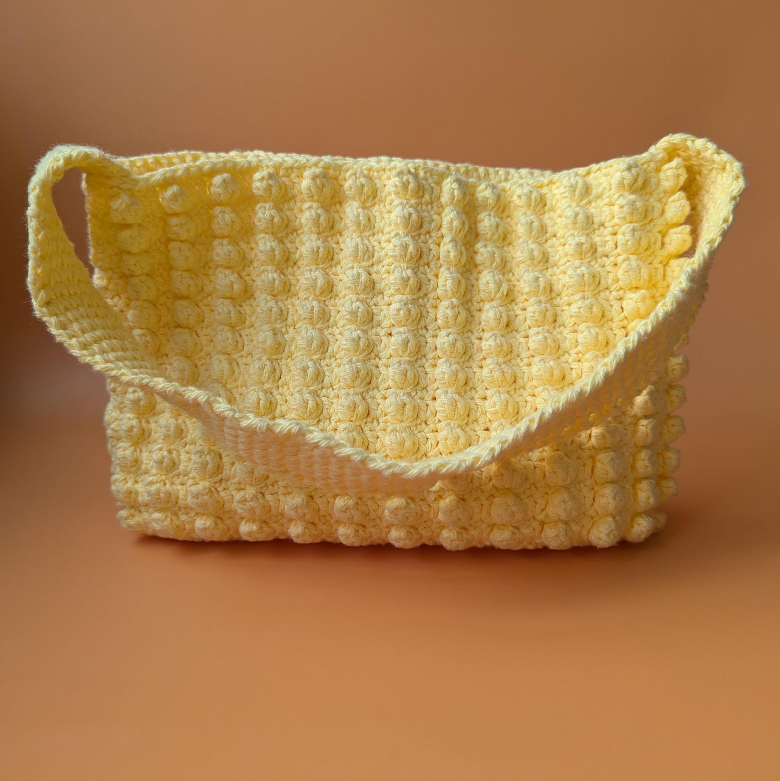 Handmade Crochet Yellow Popcorn Bobble Stitch Bag Purse - Etsy