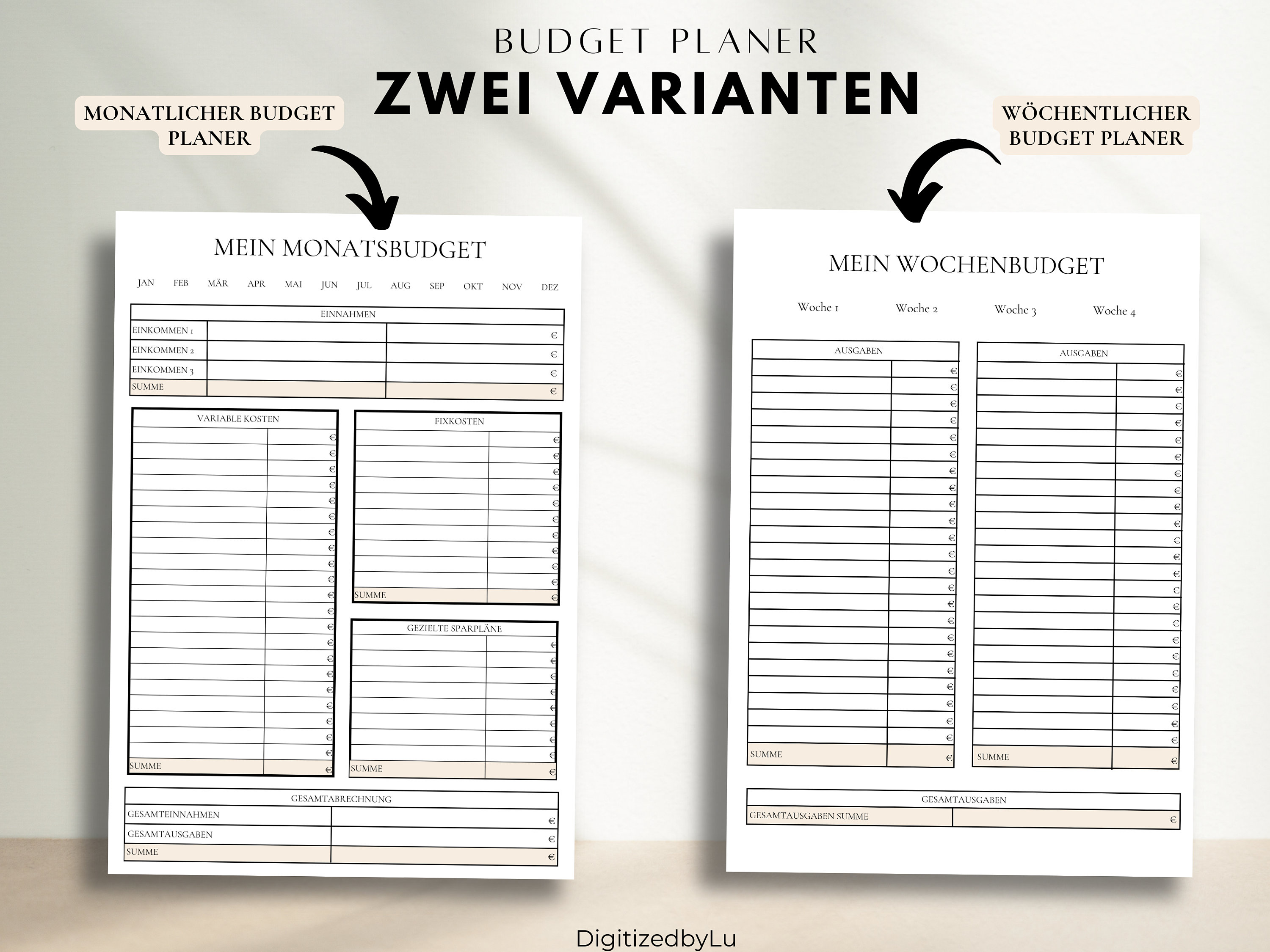 Budget Planer Deutsch, Finanzplaner zum Ausdrucken, Haushaltsbuch ...