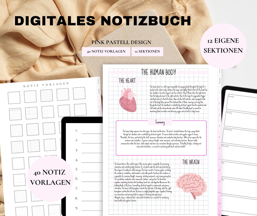 Digital Notebook, Digital Note Pages, Student Notebook, Goodnotes ...