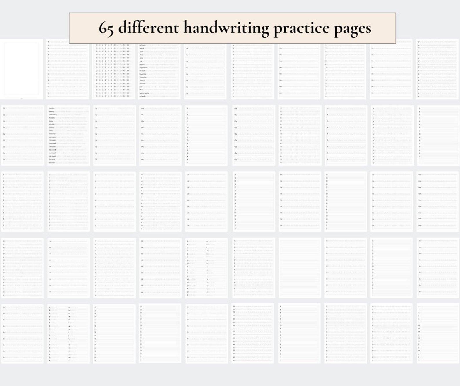 Printable Handwriting Practice Sheets, 65 Practice Pages Neat ...