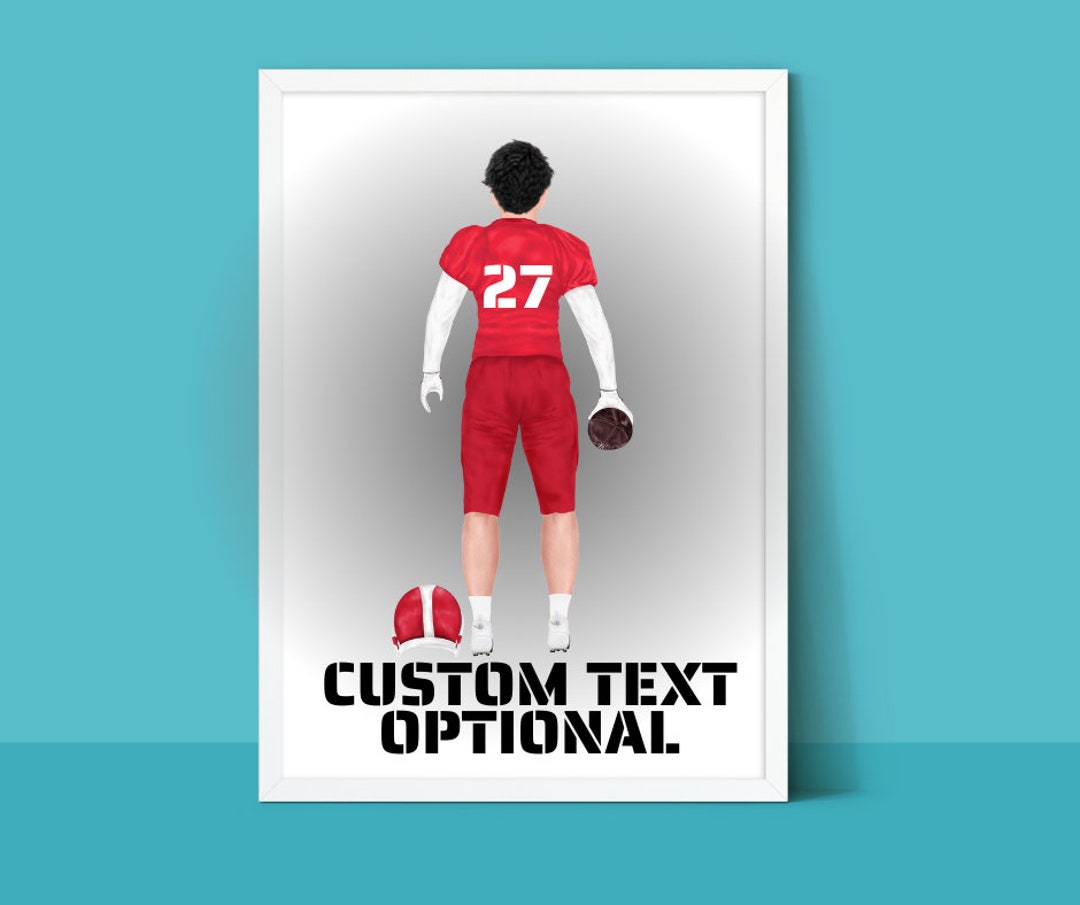 Custom Digital Football Player Portrait, Digital Football Player ...