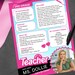 Trendy Hot Pink Meet the Teacher Printable Template, Editable in Canva ...