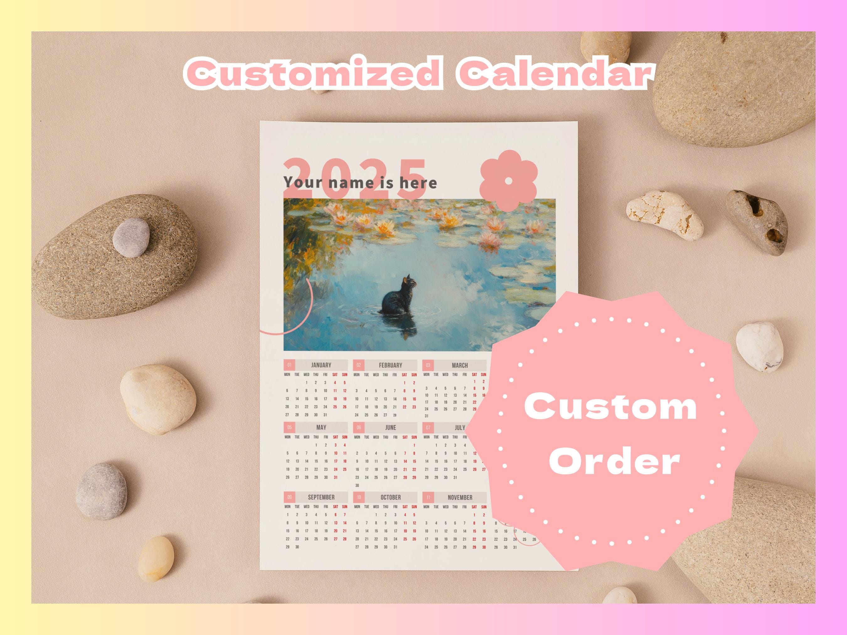 Cats in Water Lilies | Monet | 2025 Printable Calendar | Custom Order ...